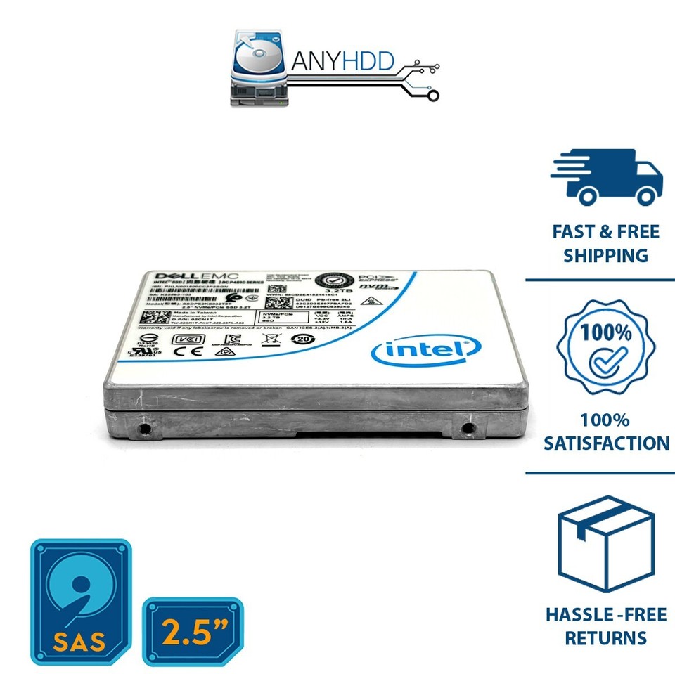 Dell EMC Intel 3.2TB PCIe NVMe SSD – SSDPE2KE032T8T – DC P4610 - 02CN1T | eBay