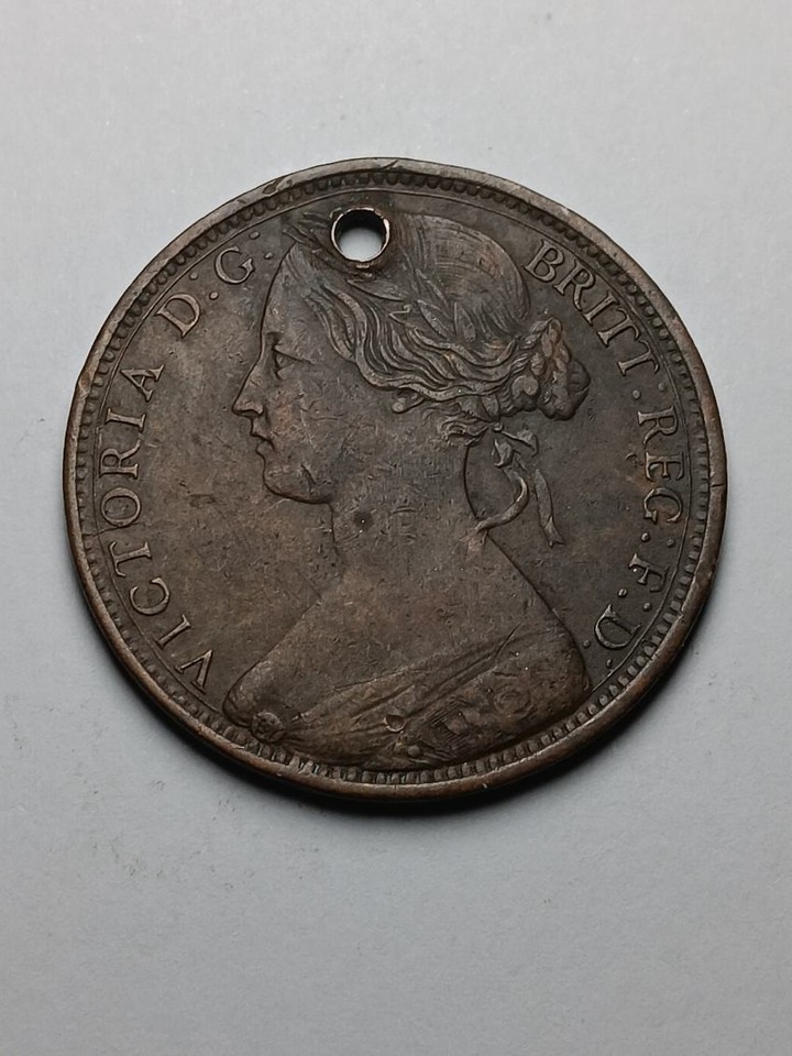 1864 & 1865 Great Britain Queen Victoria Pennies, 1862 Farthing (3 ...