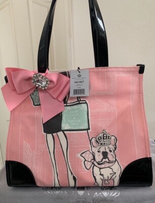 BRIGHTON MY FLAT IN LONDON RIVA TOTE LA VIE EST BELLLE COATED CANVAS LG ...