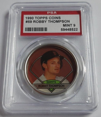 1990 Topps Coins #59 Robby Thompson Graded PSA 9 Mint Pop 2 Only 1 ...