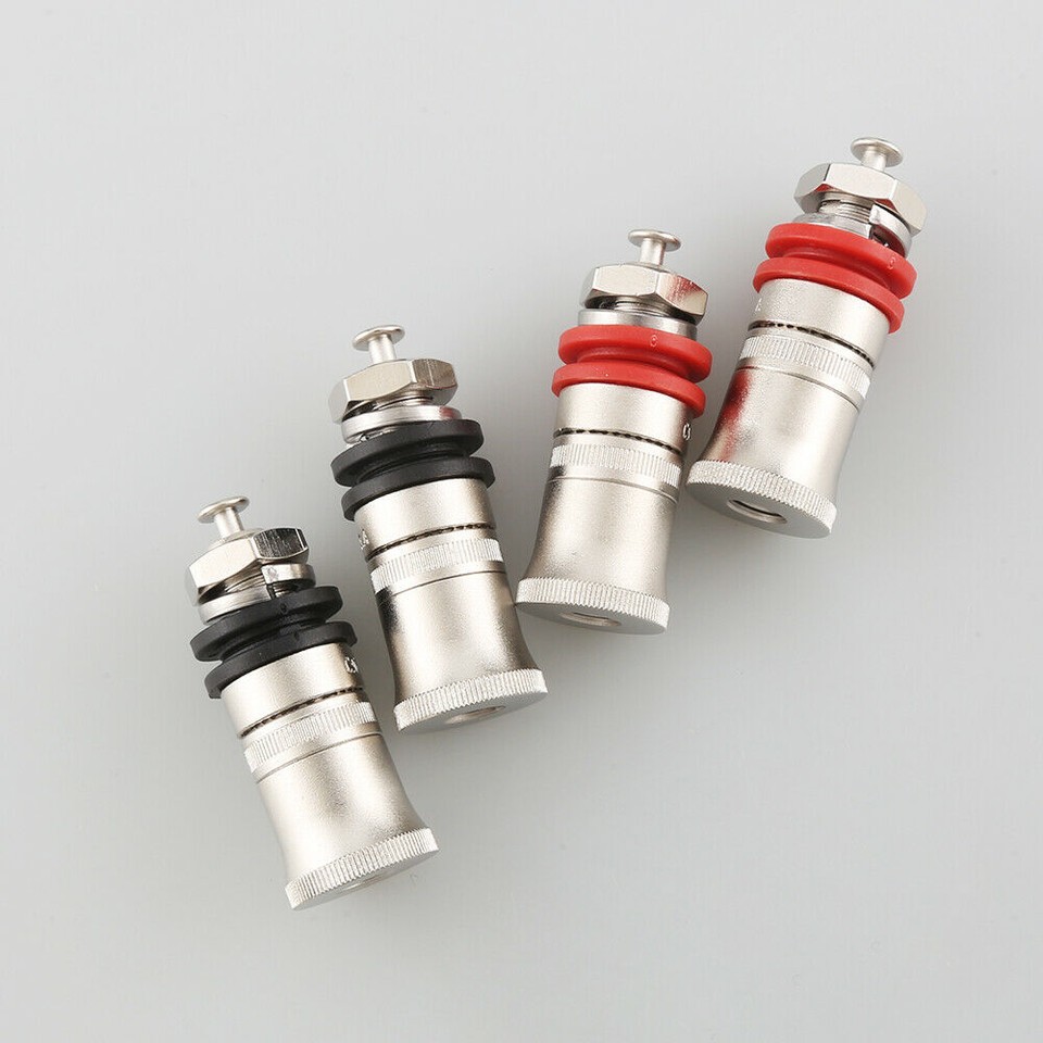 4Pack Rhodium Plated Speaker Amplifier Binding Post Terminal Banana ...