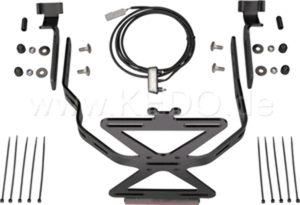 License plate holder swing arm mounting, stainless steel/aluminium ...