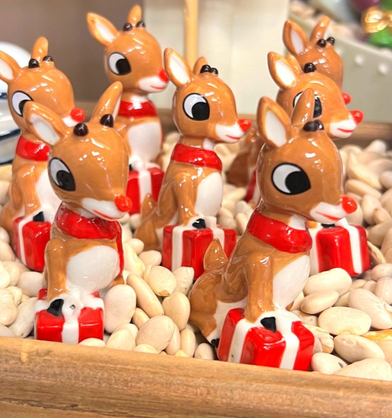 Nora Fleming Mini Rudolph the Red Nosed Reindeer A285 Ceramic Charm NEW ...