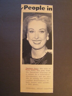 AP Wire Press Photo Maureen Dean wife of John Dean California ...