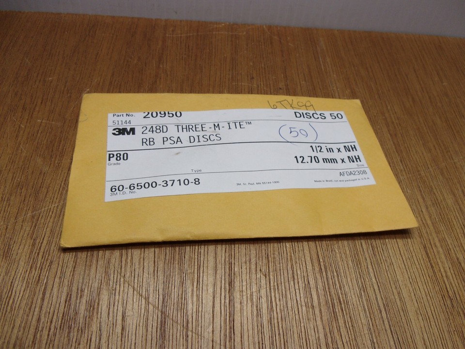 50-Disc 3M 1/2” Stick On Disc 248D 80 Grit THREE-M-ITE RB PSA 20950 | eBay