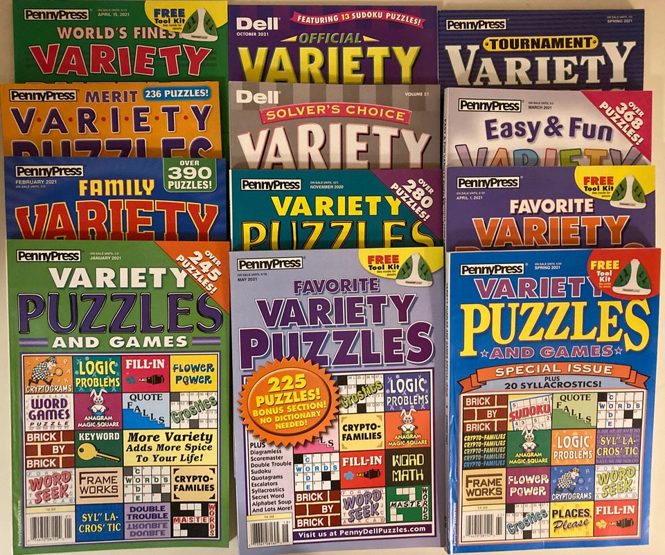 Lot of 40 New DELL Penny Press VARIETY Puzzle Books New UNSORTED NO ...