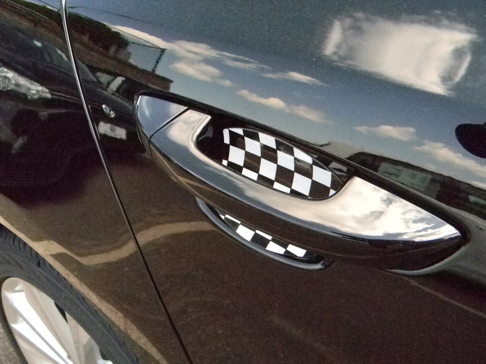 MINI COOPER CHECKERED FLAG CAR AUTO DOOR SCRATCH GUARD PROTECTOR FIT ...