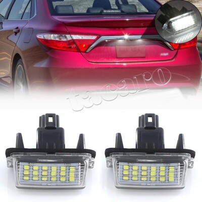 2x LED License Plate Light Rear White Lamp For Toyota Camry Highlander ...