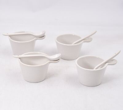 Temp-tations Woodland Set of 4 Petite Serving Bowls w/ Spoons in White ...