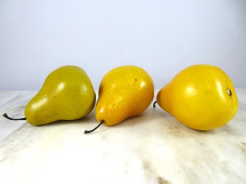Realistic Artificial Pears 3 Life Size Golden Yellow Ripe Fruit For ...