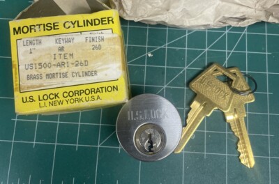 U S Lock 1” Mortise Cylinder Adams Rite Cam Ar1 Keyway New 2 Keys Store ...