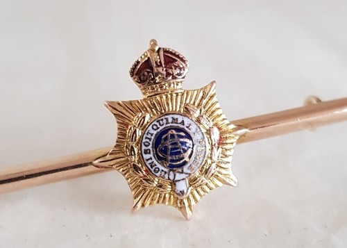 Antique 9ct Yellow gold bar brooch. "The Army Service Corps. " | eBay UK