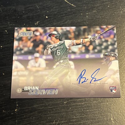 2023 Stadium Club Autographs Brian Serven RC Auto Colorado Rockies # ...