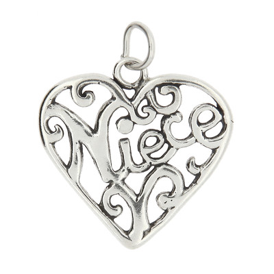 Sterling Silver Niece Heart Charm or Pendant | eBay