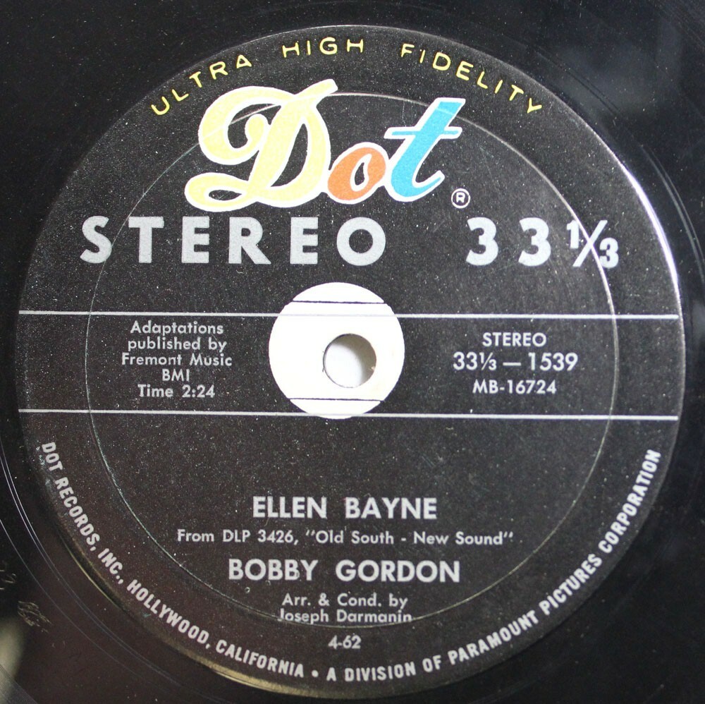 50S & 60S 45 Bobby Gordon - Ellen Bayne / Camptown Races On Dot Records Inc. | eBay