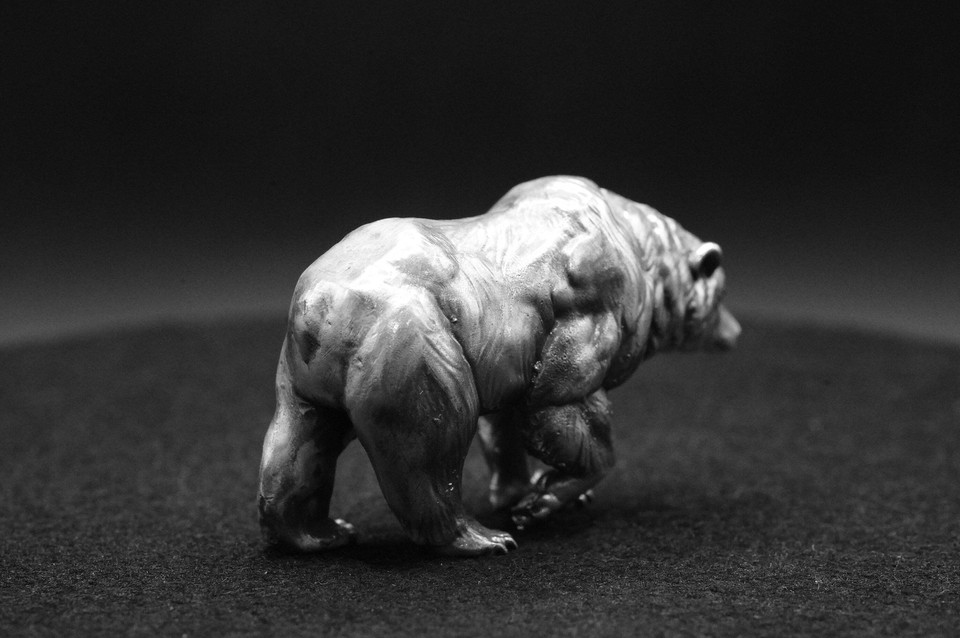 1oz Limited Bear Animal Hand Poured Silver 999 Silver Statue Gold ...