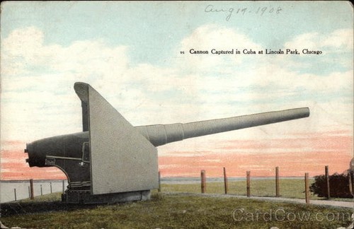 Chicago,IL Cannon Captured in Cuba at Lincoln Park 1908 Cook County ...