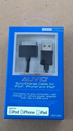 Auvio Sync - Charge Cable for iPod iPhone iPad Black 6in 10a14 for sale ...