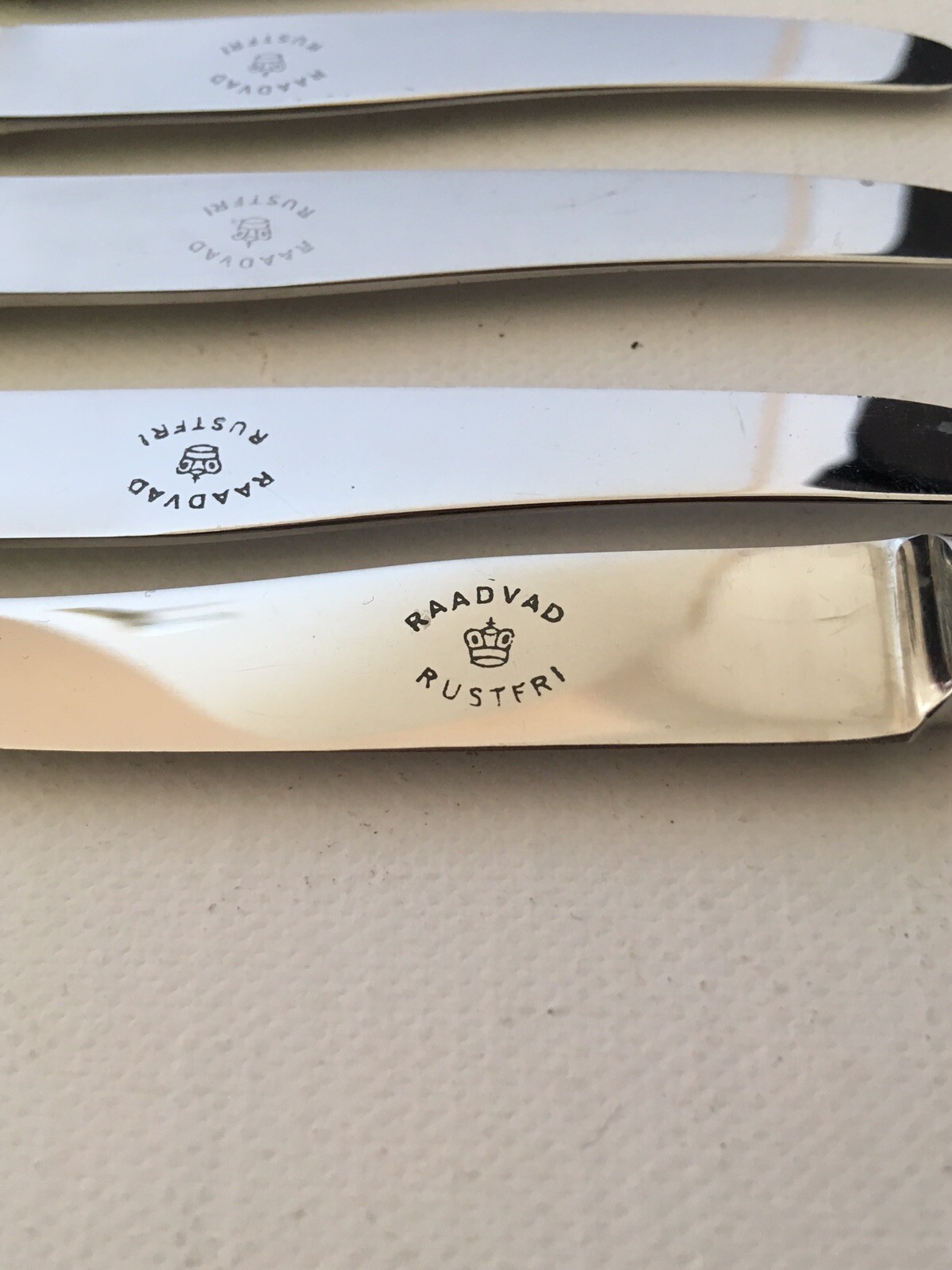 6 Vintage Danish RAADVAD knives-Set Of Buttermesser/Obstmesser hallmark ...