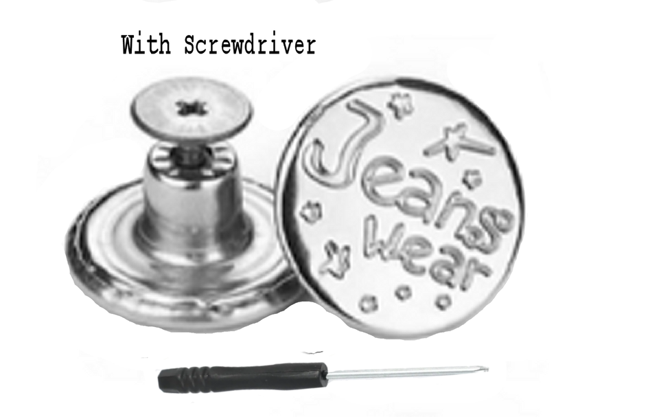 Screw together Jeans Tack Button, Stud Rivet NO-SEW 17mm Replacement ...