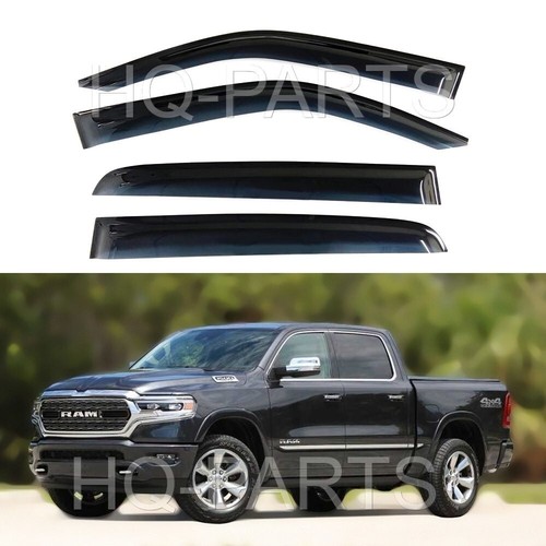 For 19-23 Ram 1500 Smoke Tint Window Visor Sun Wind Rain Guard Vent ...