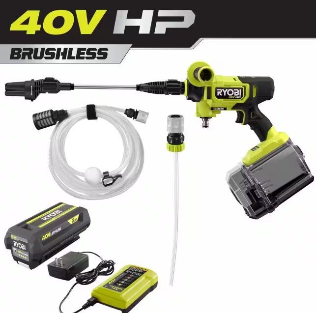 Ryobi 40V HP 600psi EZ Clean Power Cleaner with 2.0 Ah Battery and ...