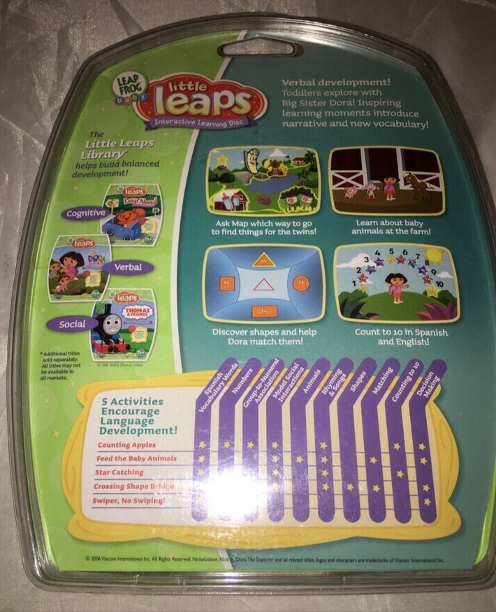 Leap Frog Baby Little Leaps Dora the Explorer Discovering Words ...