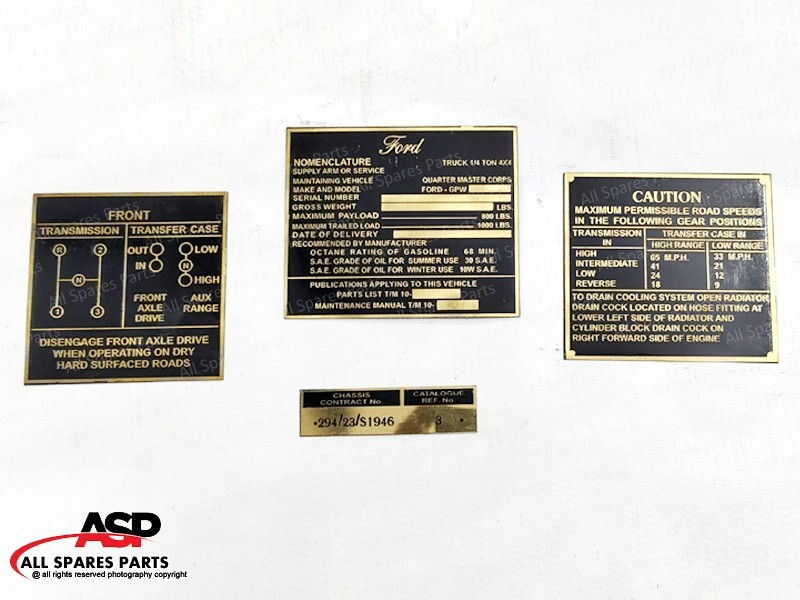 GPW data plate mid series -A1329 GPW MID - Fits Ford MB/GPW | eBay