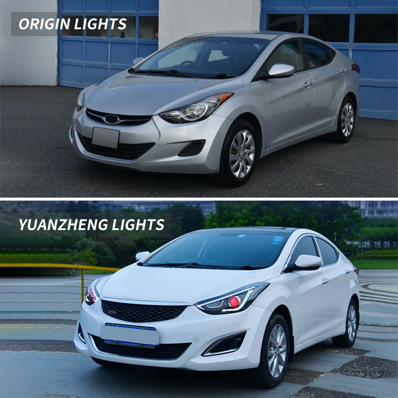 2011-2015 Hyundai Elantra Avante MD VLAND LED DRL Headlights Demon Eyes ...