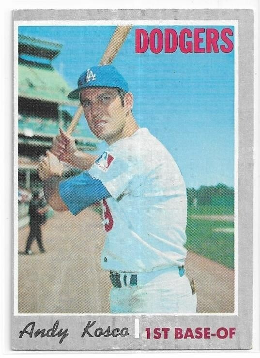 ANDY KOSCO 1970 Topps Baseball card #535 LA Los Angeles Dodgers EX/EX ...