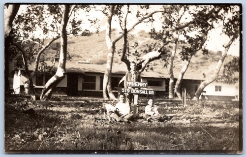 Postcard RPPC CA Malibu California McHenry Family Home 519 Bonsall Dr ...