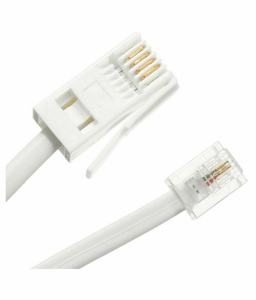 Rj11 to Rj11 Modem Cable Lead Telephone Phone Plug 2 Pin 3m Crossover ...