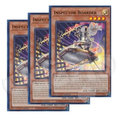 Yugioh - Inspector Boarder x 3 - 1st Edition Ultra Rare NM - Free Holo ...