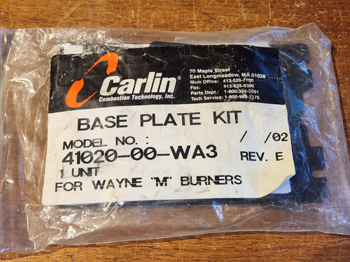 NEW OLD STOCK Carlin 41020-00-WA3 Base Plate Kit for Wayne M Burners ...