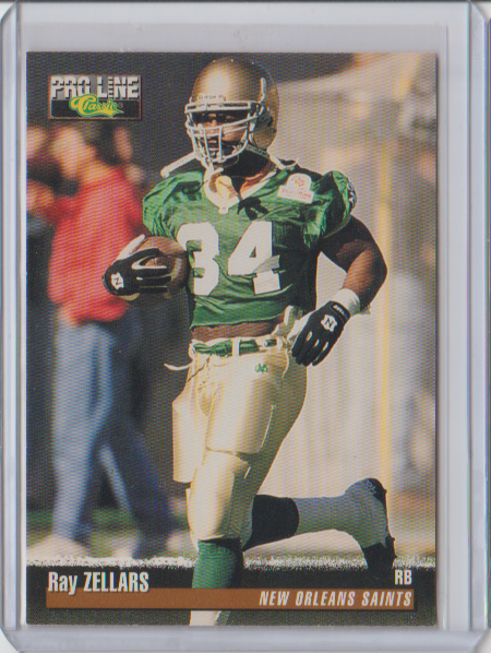 1995 Classic Pro Line Rookie Card #315 Ray Zellars New Orleans Saints ...