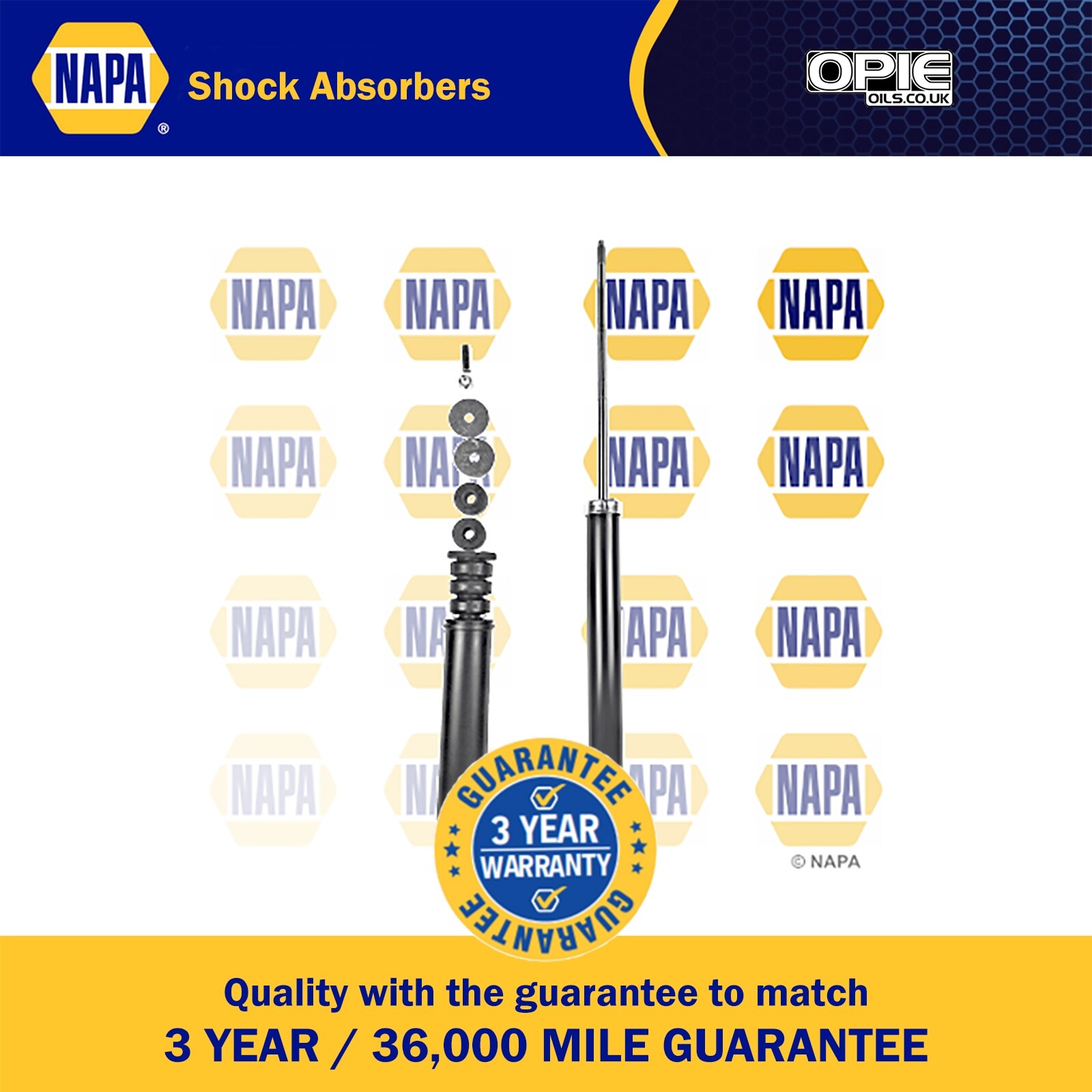 Napa Rear Suspension Strut Gas Shock Absorbers (Pair) - NSA1345 for ...