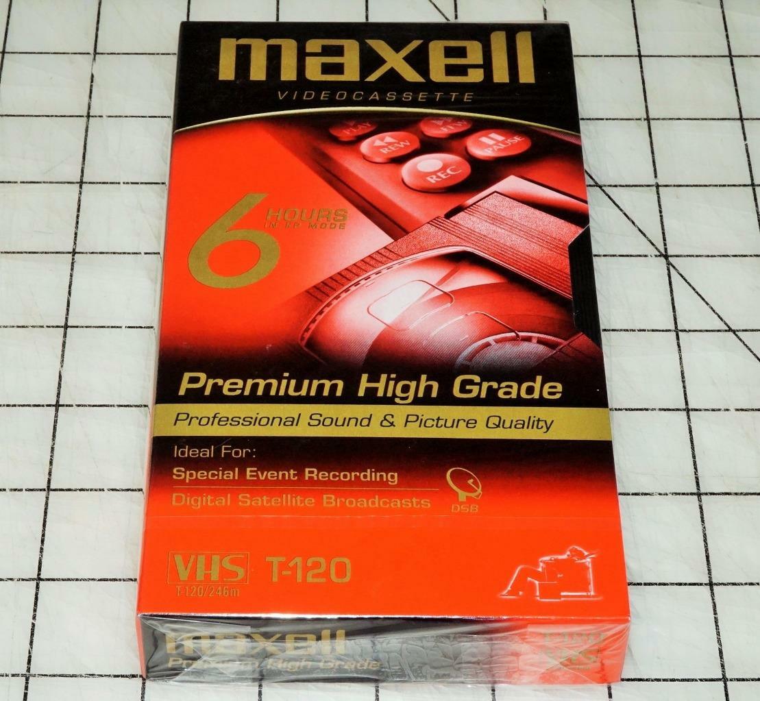 Maxell VCR tape NEW Sealed Premium High Grade T-120 Sealed! 25215224911 ...