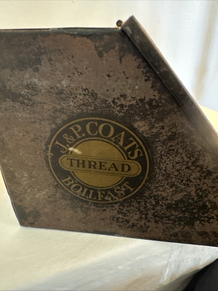 VINTAGE RARE J & P COATS THREAD COUNTERTOP CABINET LIFTING GLASS ...