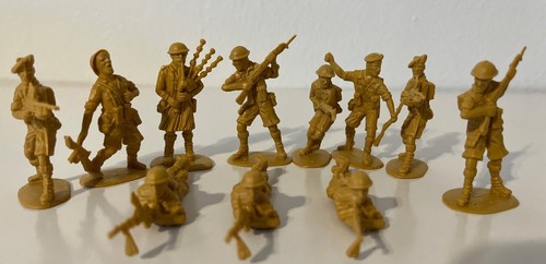 8th Army British Infantry WW2 Lot of 11 Matchbox 54mm Plastic Soldiers ...