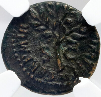NERO Authentic Ancient 64AD Rome QUADRANS Roman Coin HELMET SHIELD NGC ...