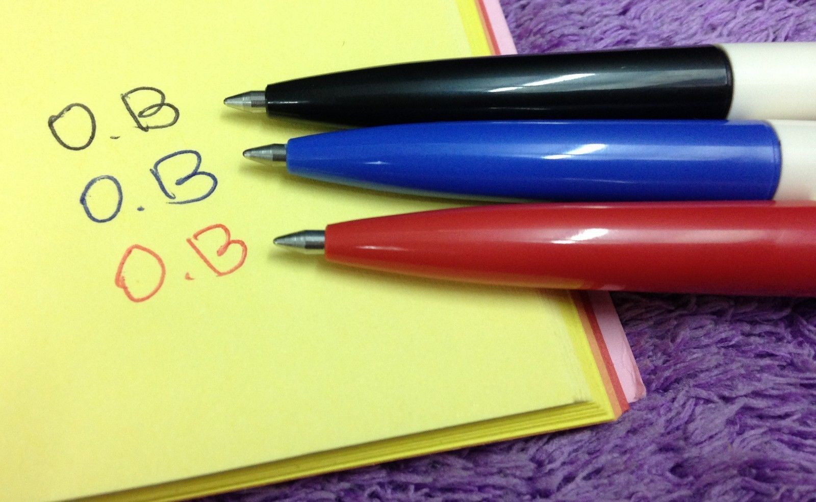 O.B. Office Ball Pens 0.7 mm FINE Black Blue Red CHOOSE YOUR COLORS ...