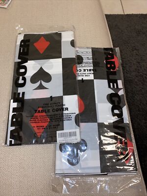 2 Pieces Casino Theme Party Decorations Poker Tablecloth Las Vegas ...