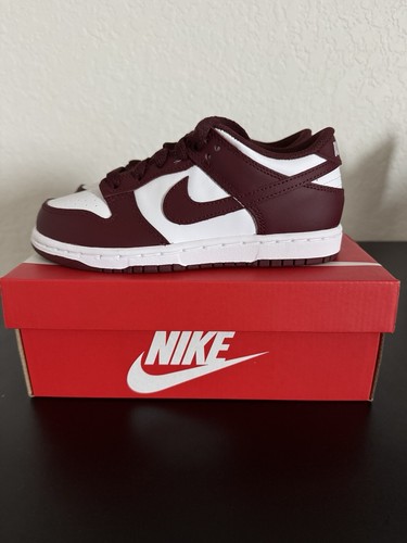 Nike Dunk Low Retro Team Red Maroon - Kids Size 1Y | eBay