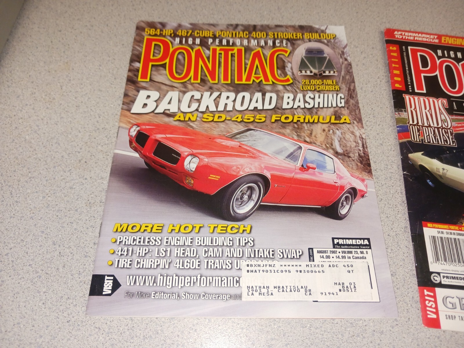 3x ~ High Performance Pontiac Magazine 455 H.O. GTO + Firebird Trans Am ...