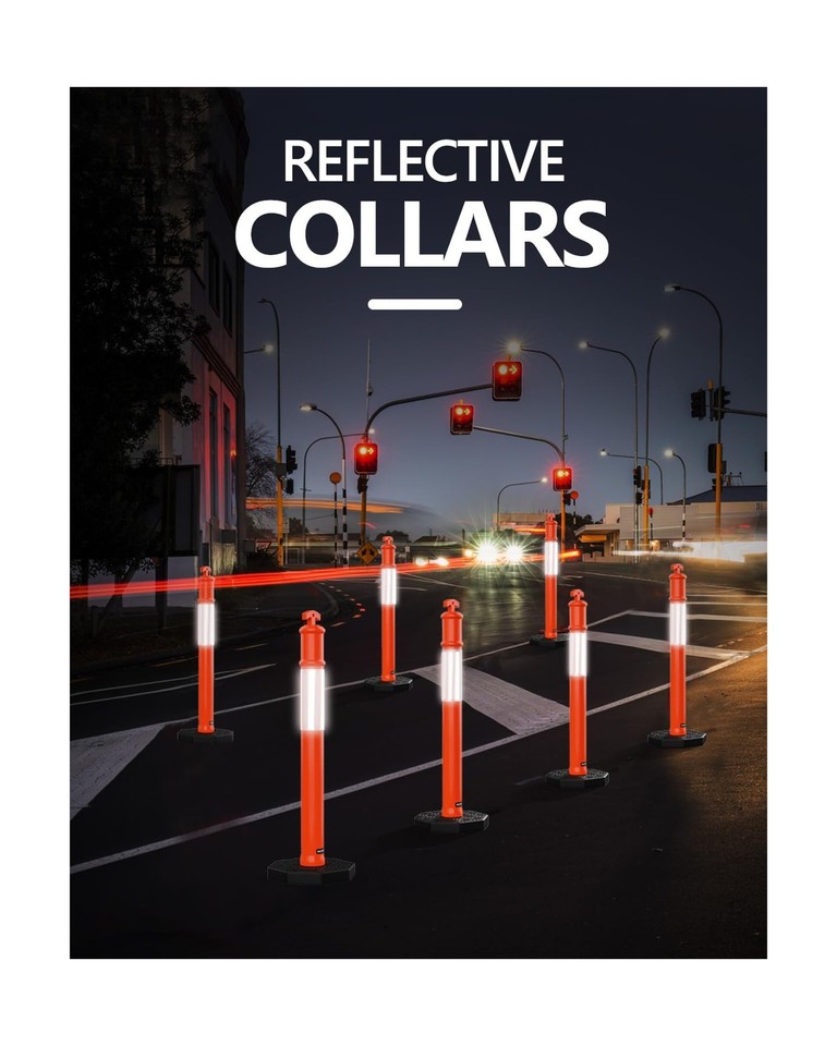 BATTIFE Delineator Post with Base 45", Orange Traffic Delineator Cones ...