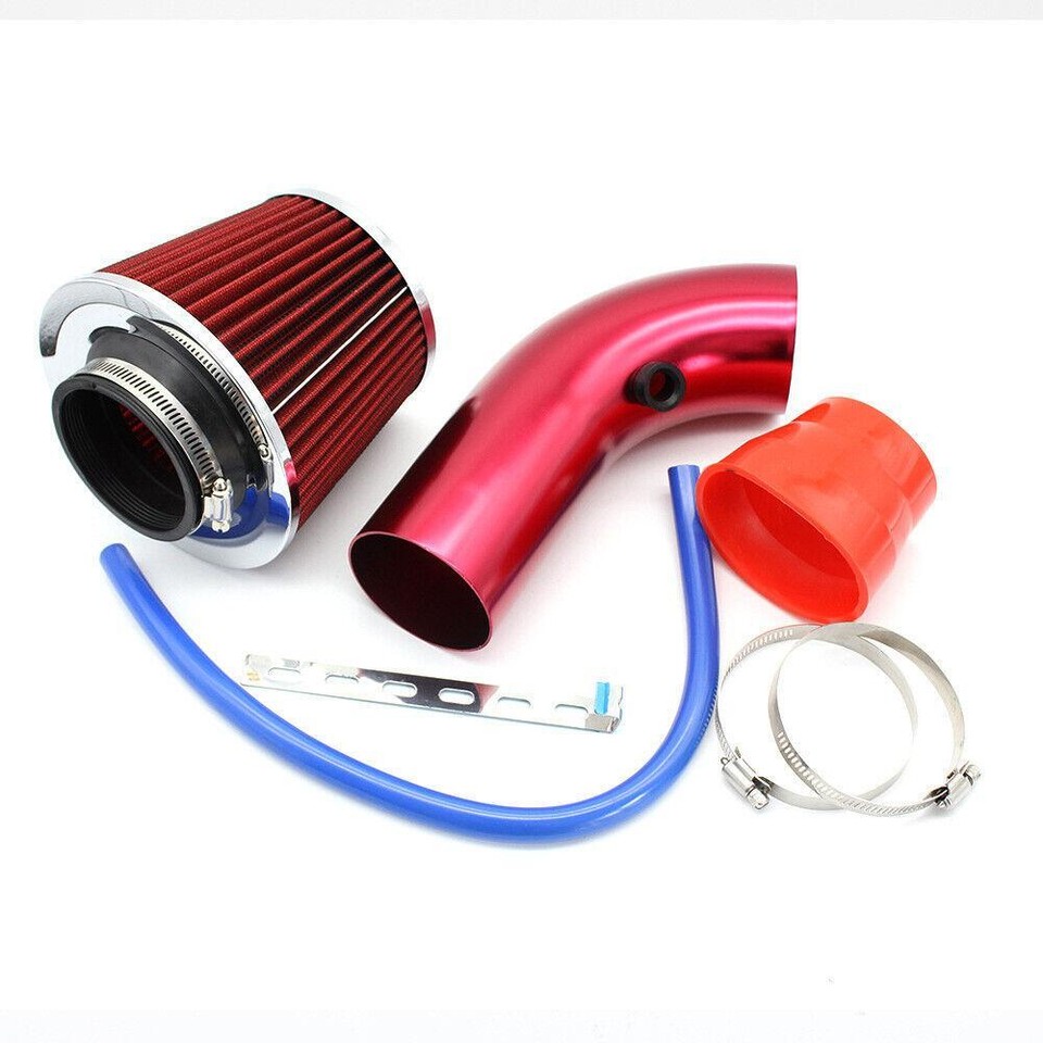 3'' red chrome intake short plunger 76mm cold air intake cone filter ...