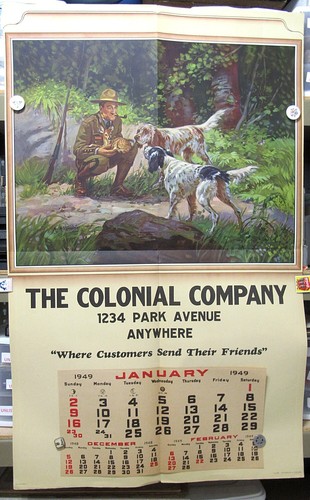 1949 Hunting Pointer Dog Sample Print Advertising CALENDAR ...
