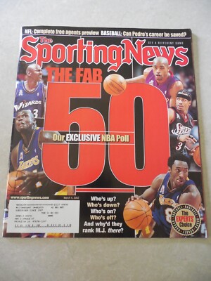 SPORTING NEWS Magazine, MARCH 4, 2002, THE FAB 50 OF THE NBA, SHAQ ...