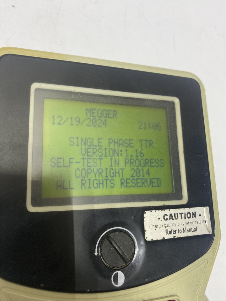 Megger TTR 100 single phase transformer turn ratio test Set (see ...