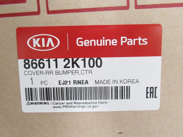 Genuine Kia Cover Rear Bumper Ct 866112K100 OEM for sale online | eBay